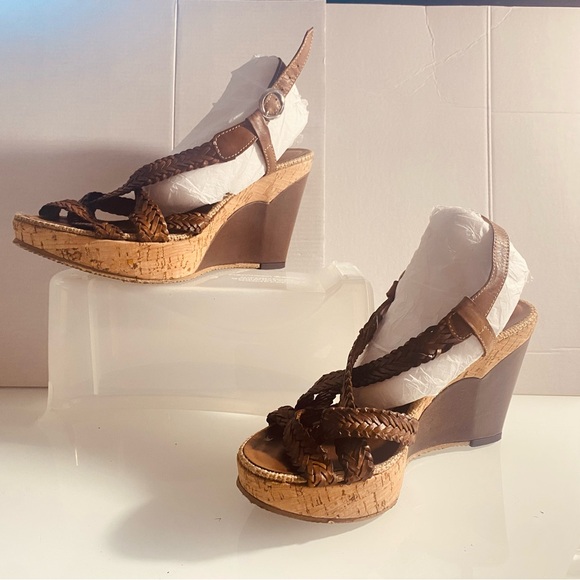 Shoes | Samoa Madeitaly Brown Leather Wedge Platform Sandals Ankle ...
